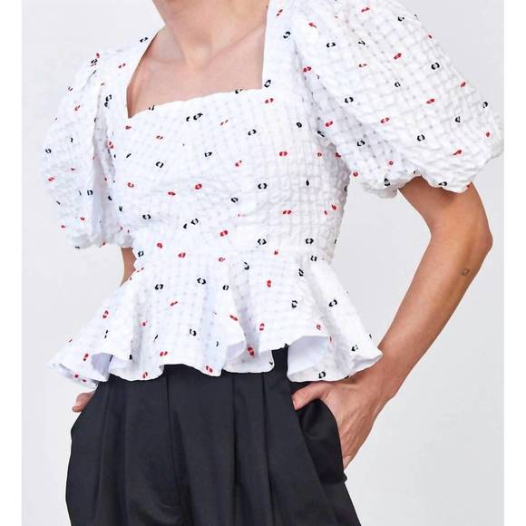 HUNTER BELL | Tops | New Hunter Bell Conway Top In White Glip Gingham ...